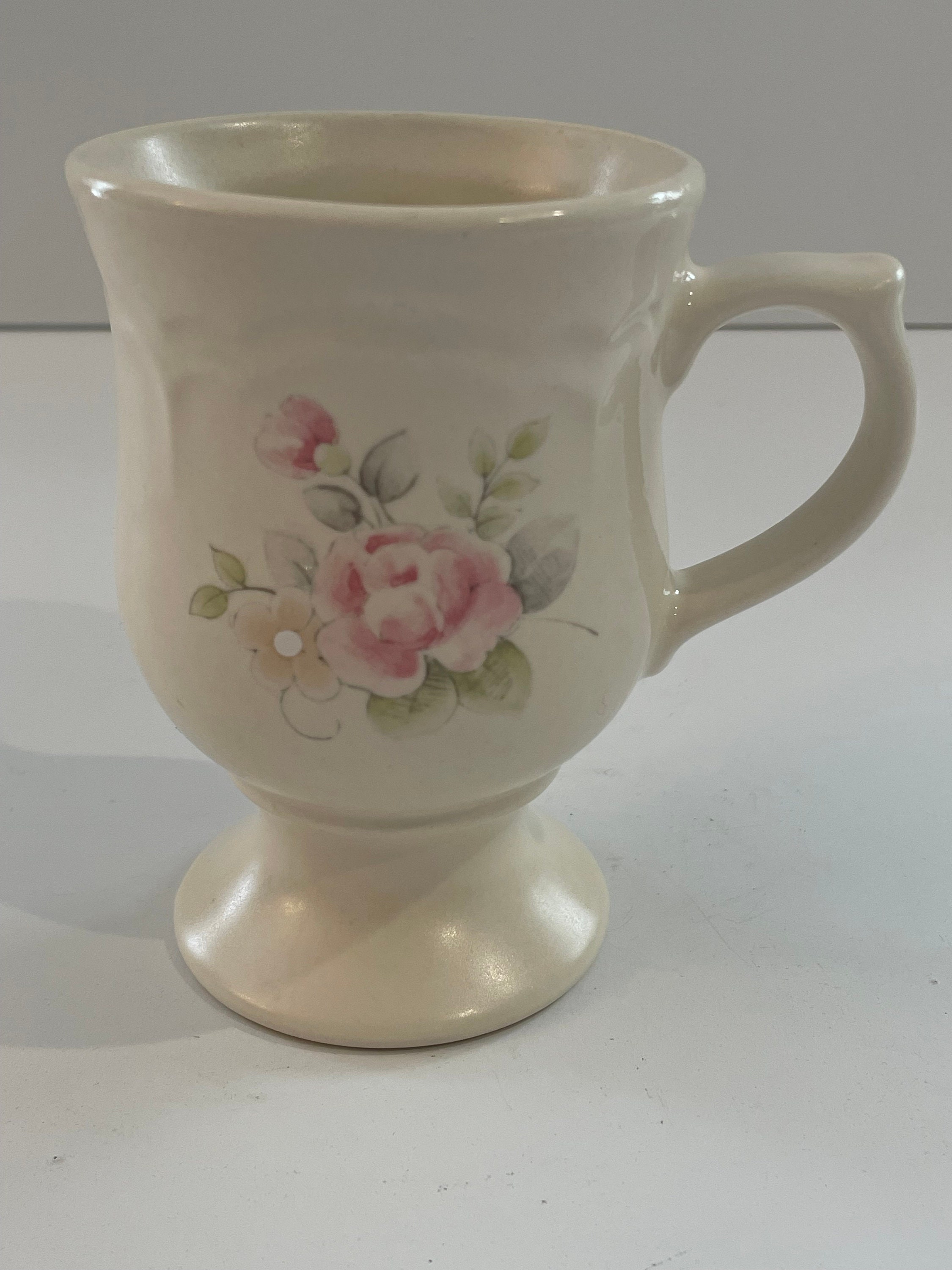 Pfaltzgraff, Tea Rose Pattern, Pedestal Mug, Vintage, Cream Base With ...