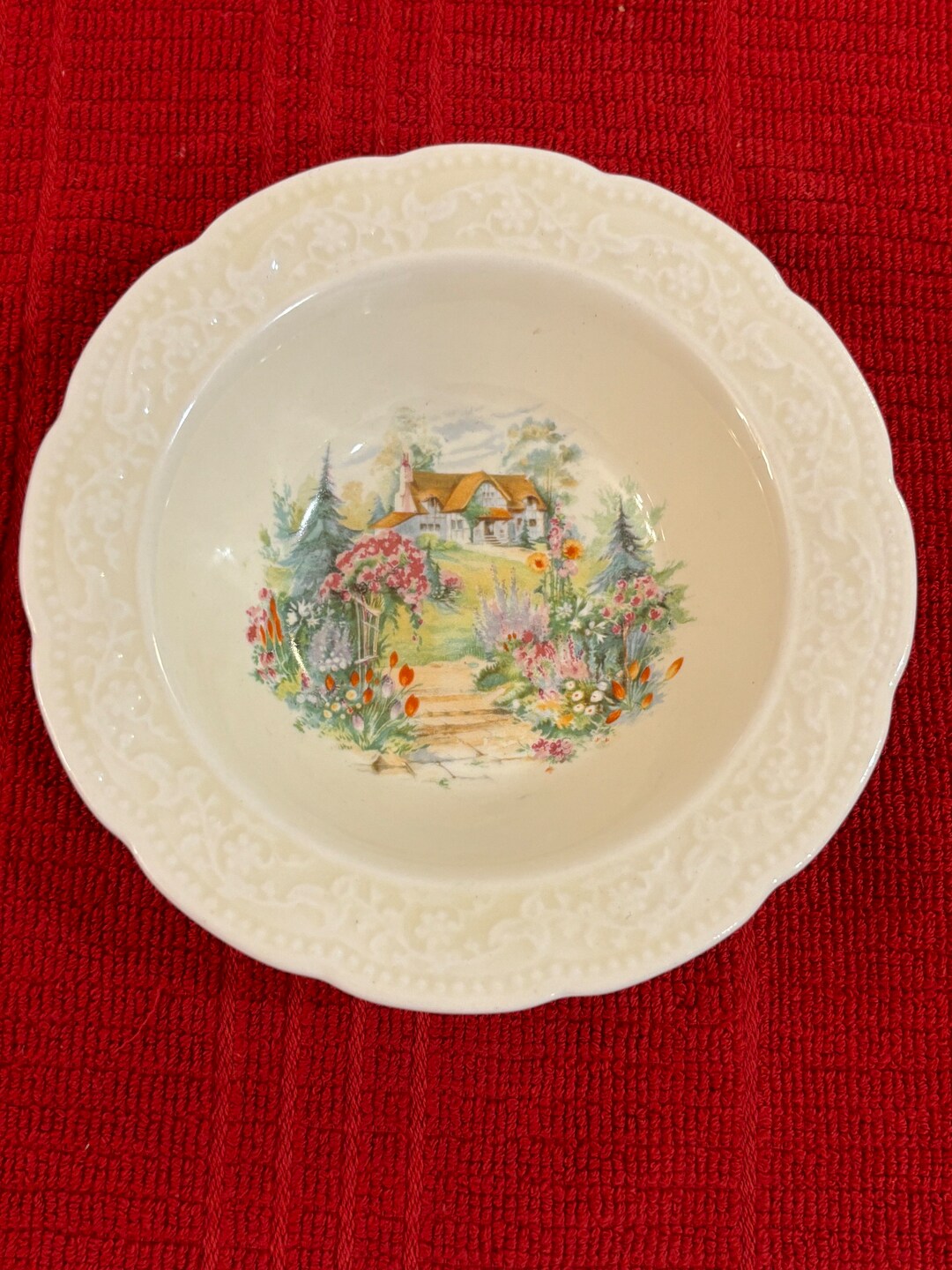 Edwin M. Knowles, Vintage, Cottage Pattern With Roses - Etsy