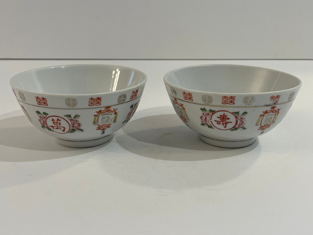 Chinese Bowls, Vintage, Rice or Soup Bowls, Floral Designs From 70's ...