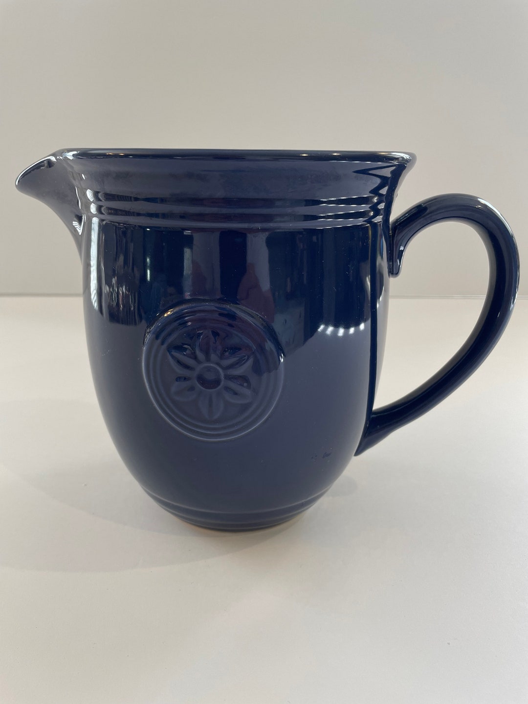 Oneida, Ceramic Petals Cobalt Blue Bell Pitcher - Etsy