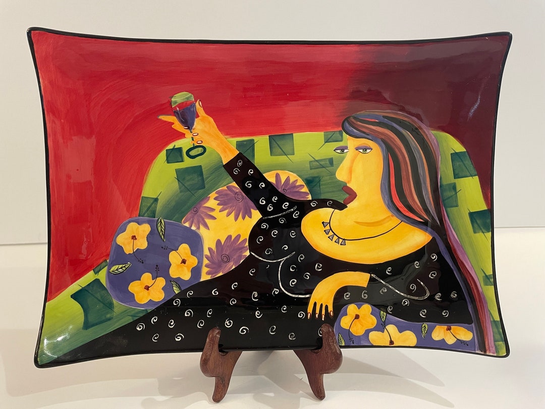 Mary Naylor Designs Large Ceramic Platter 2004 Hand Painted - Etsy