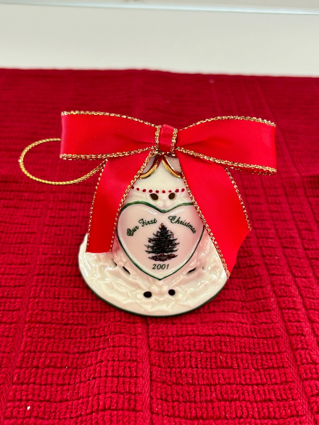 Spode Ornament Bell, "our First Christmas" 2001 - Etsy