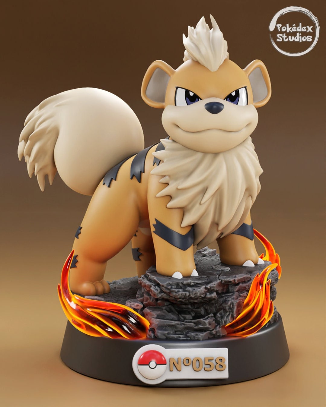 Growlithe Pokemon Figure /pokemonfanart Statue / Gift for Pokemonfans ...