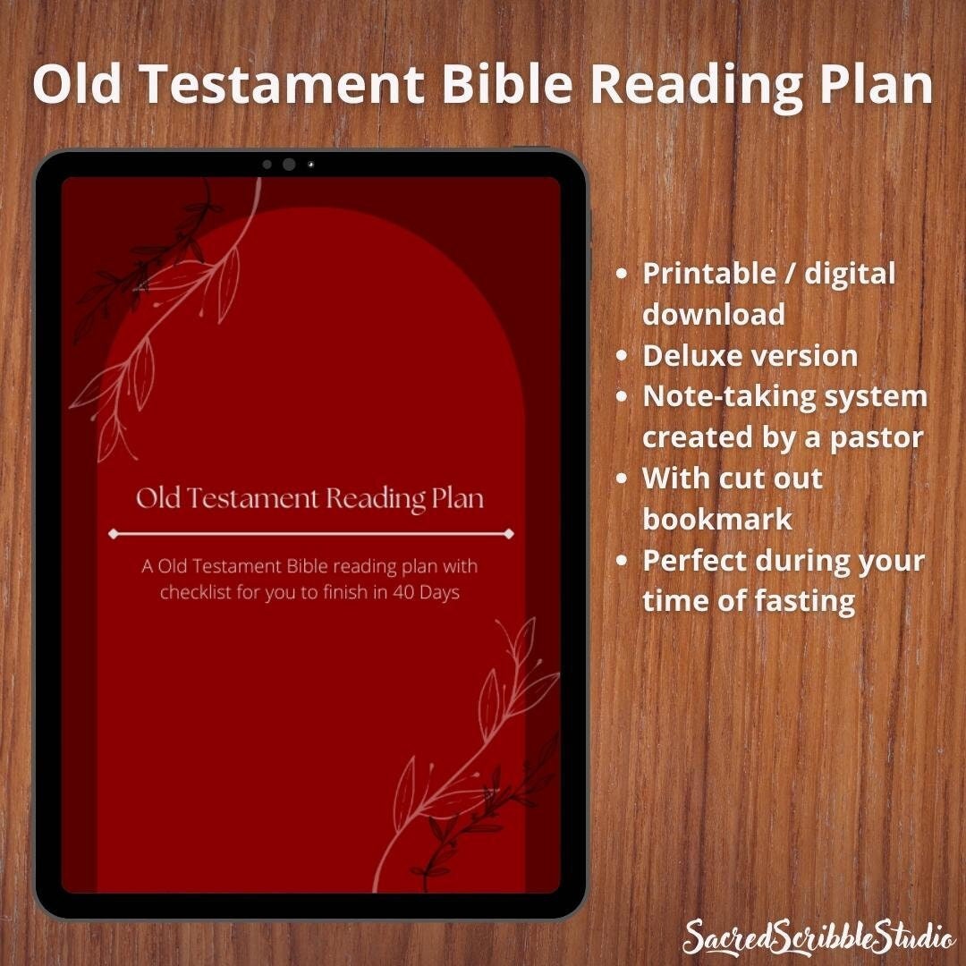 40 Days Old Testament Bible Reading Plan With Pastor-crafted Note ...