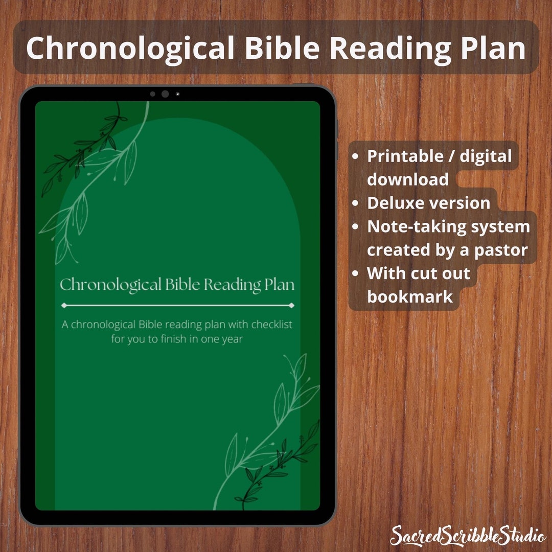 Chronological Bible Reading Plan With Pastor-crafted Note-taking System ...