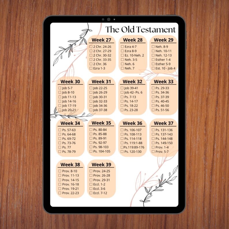 One Year Old Testament Bible Reading Plan With Pastor-crafted Note ...