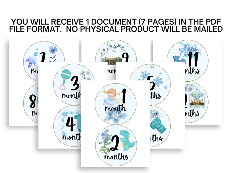Baby Boy Monthly Proto Props Printable - Etsy