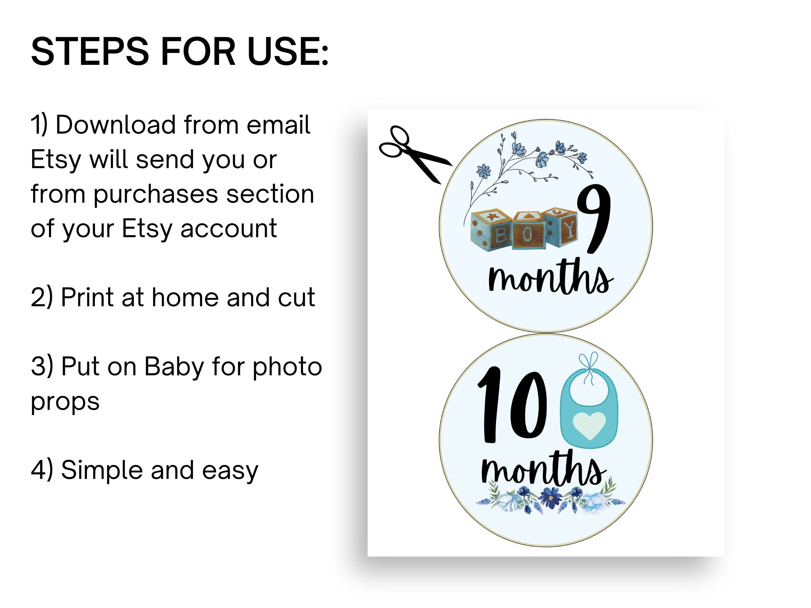 Baby Boy Monthly Proto Props Printable - Etsy