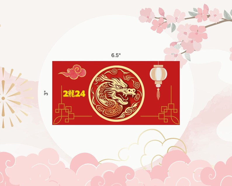 Printable 2024 Chinese New Year Red Envelope Year of the Dragon ...