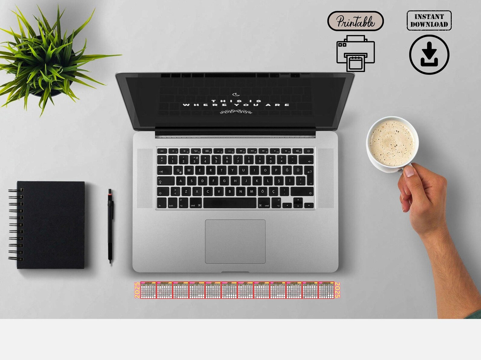 2025 Monitor|computer|keyboard Calendar Strip to Help Keep Track of ...