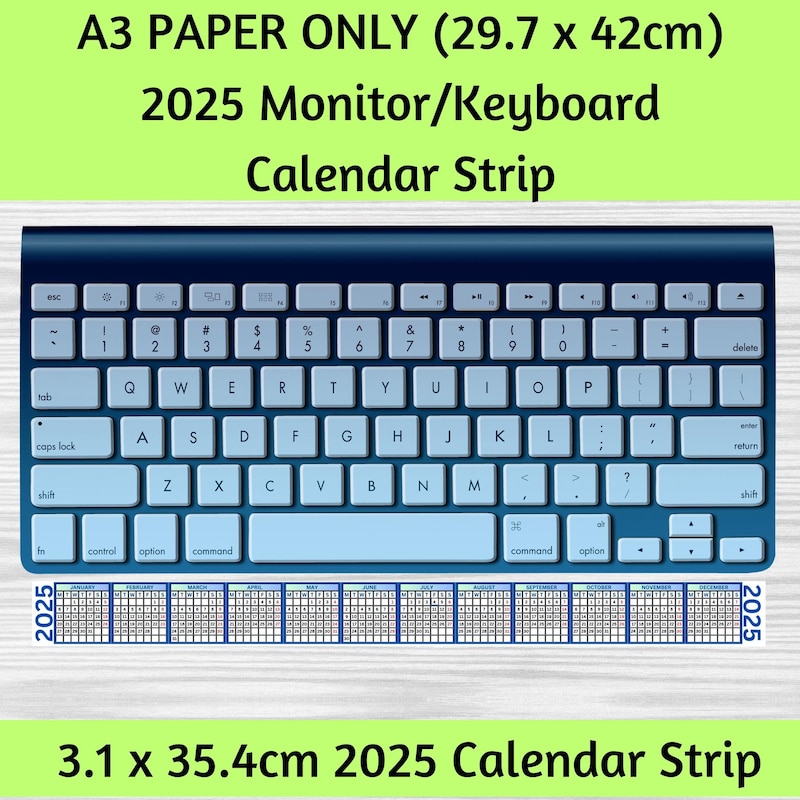 Keyboard Calendar Strip 2026 - Etsy