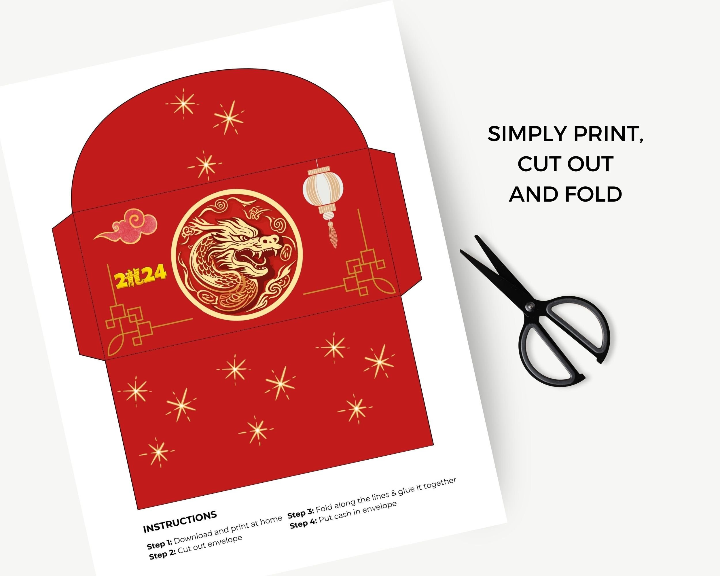 Printable 2024 Chinese New Year Red Envelope Year of the Dragon ...
