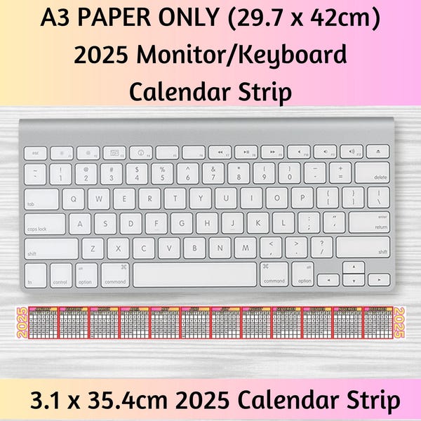 Keyboard Calendar Strip 2026 - Etsy