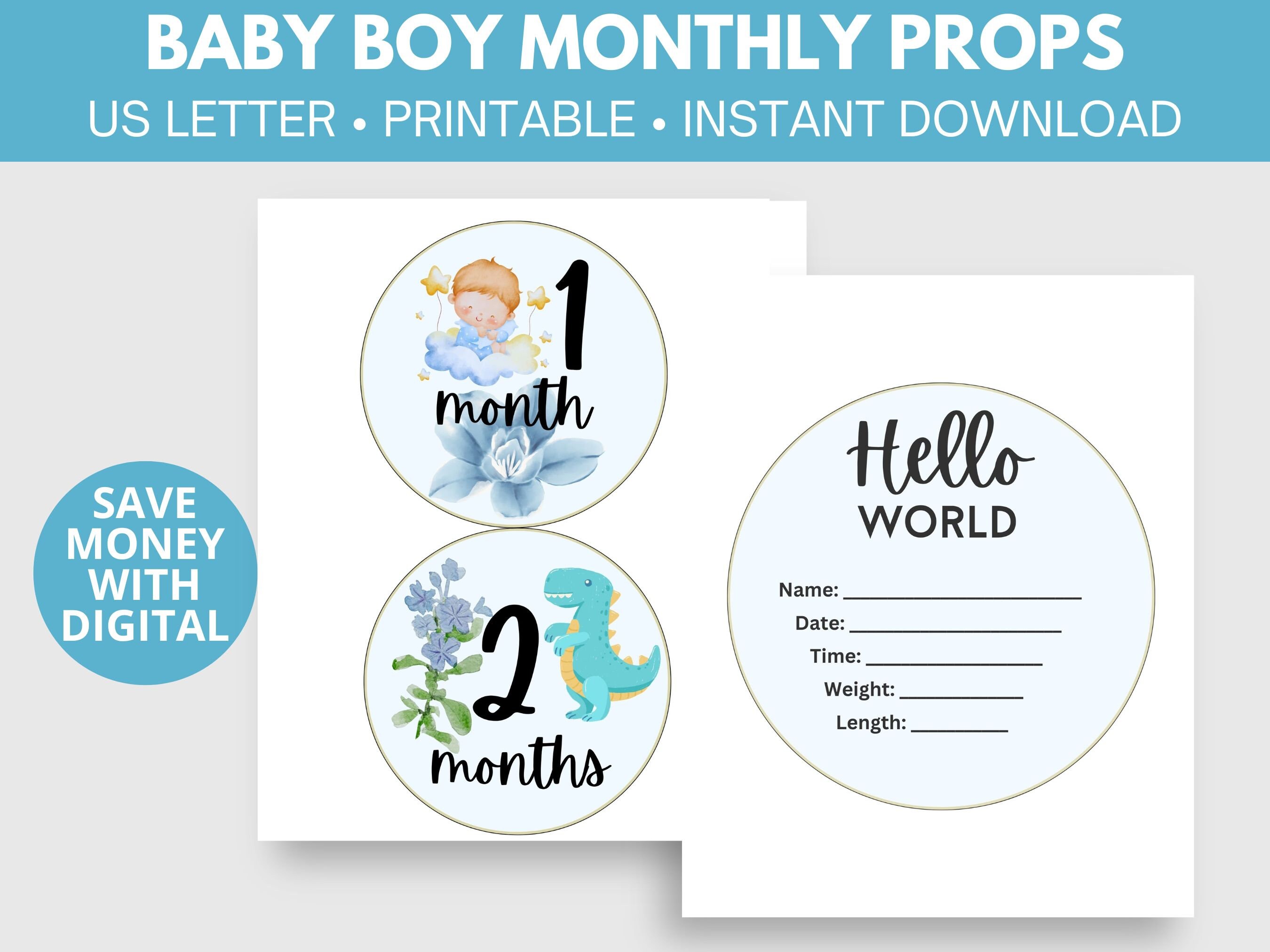 Baby Boy Monthly Proto Props Printable - Etsy