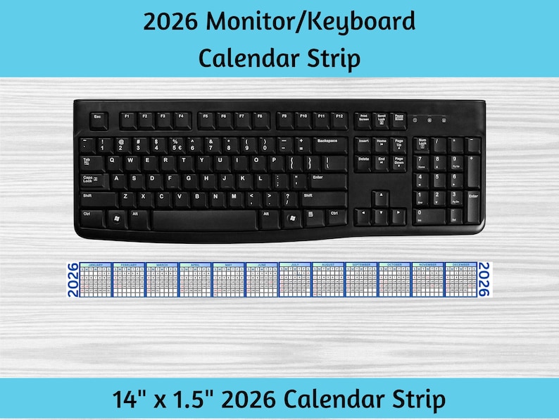 2026 Monitor | Computer | Keyboard Calendar Strip to Help Keep Track of ...