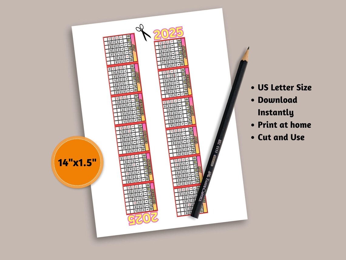 2025 Monitor|computer|keyboard Calendar Strip to Help Keep Track of ...