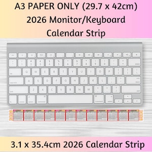 Keyboard Calendar Strip 2026 - Etsy