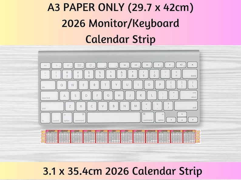 2026 PINK A3 PAPER ONLY Digital Download | 2026 Keyboard | Monitor ...