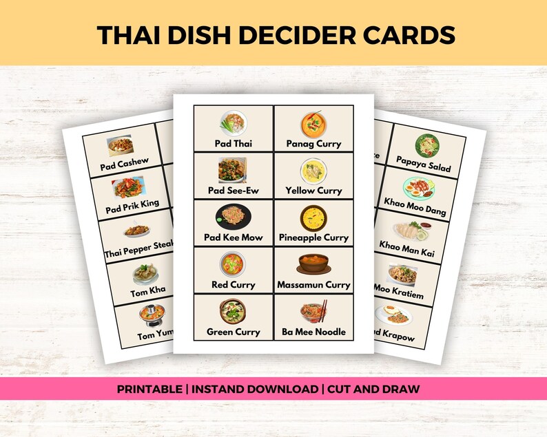 Hungry for Thai Food but Can't Decide? Thai Dish Decider Cards Can Help ...