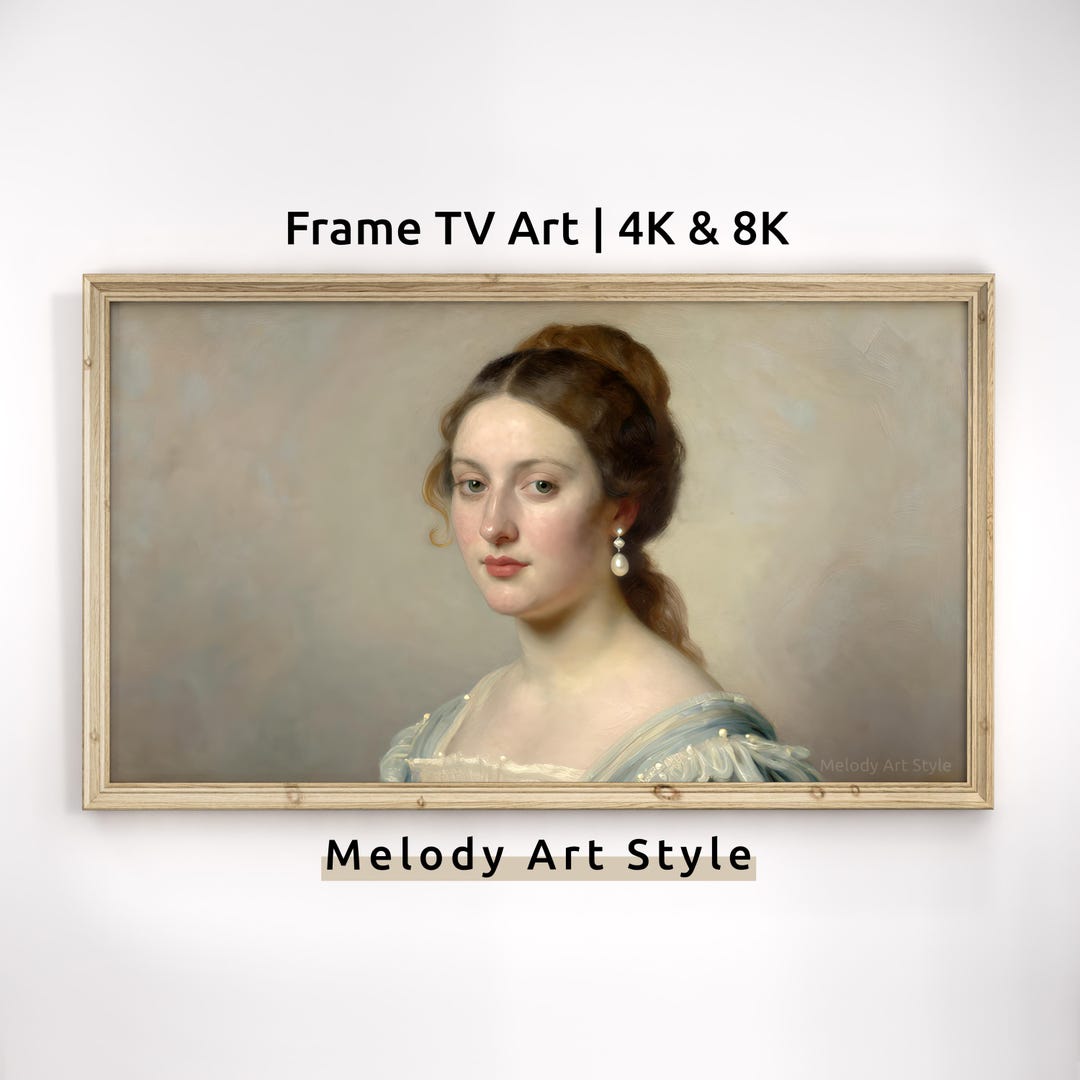 Vintage Portrait Frame TV Art 4K 8K Classical Woman Oil Painting ...