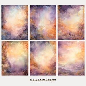 Orange and Purple Printable Art Watercolor Halloween Background Artwork ...