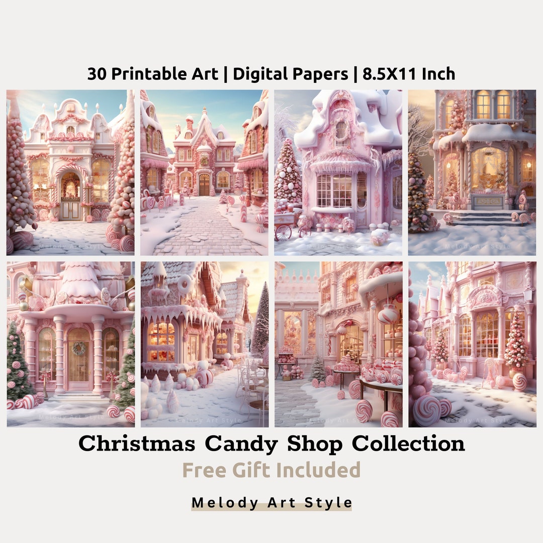 Christmas Candy Shop Printable Art, Christmas Set, Candy Land Digital ...