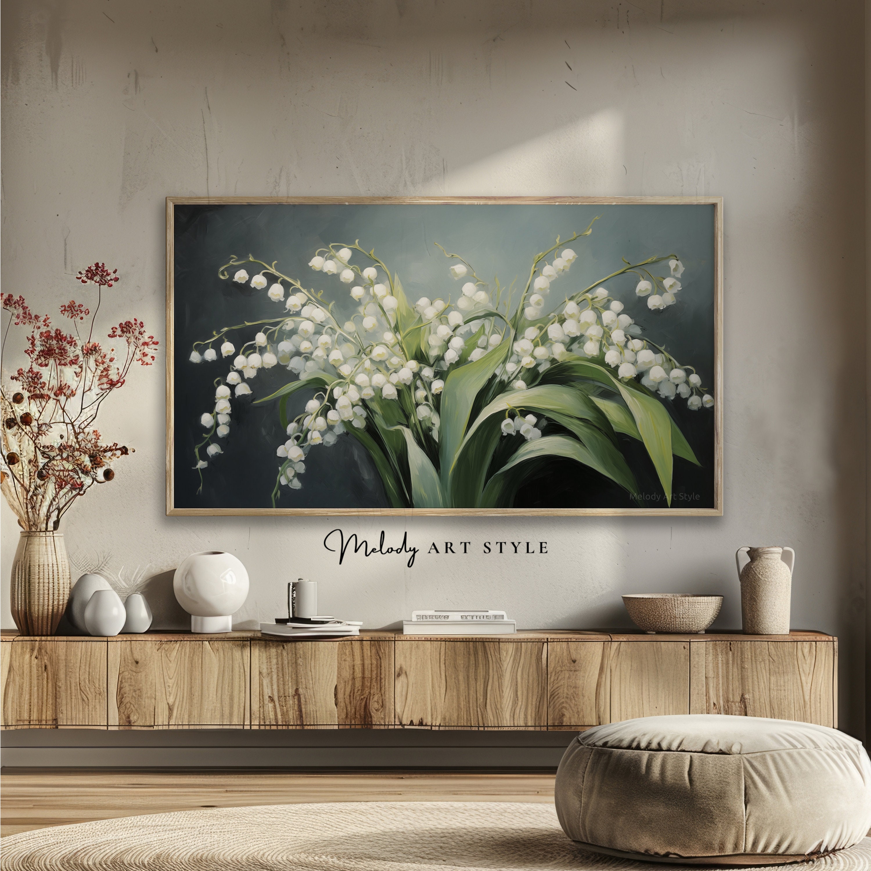 Lily of the Valley Frame TV Art 4K 8K Vintage Floral Spring Screensaver ...