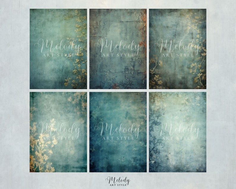 Blue Vintage Paper Texture, Antique Background, Digital Papers ...