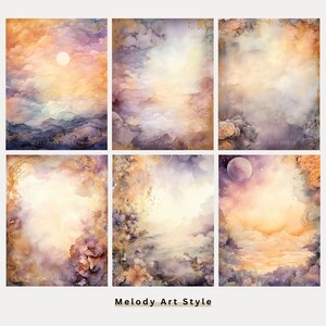 Orange and Purple Printable Art Watercolor Halloween Background Artwork ...