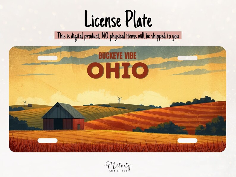 Ohio License Plate PNG Sublimation Design 12 by 6 Inch, Retro USA Car ...