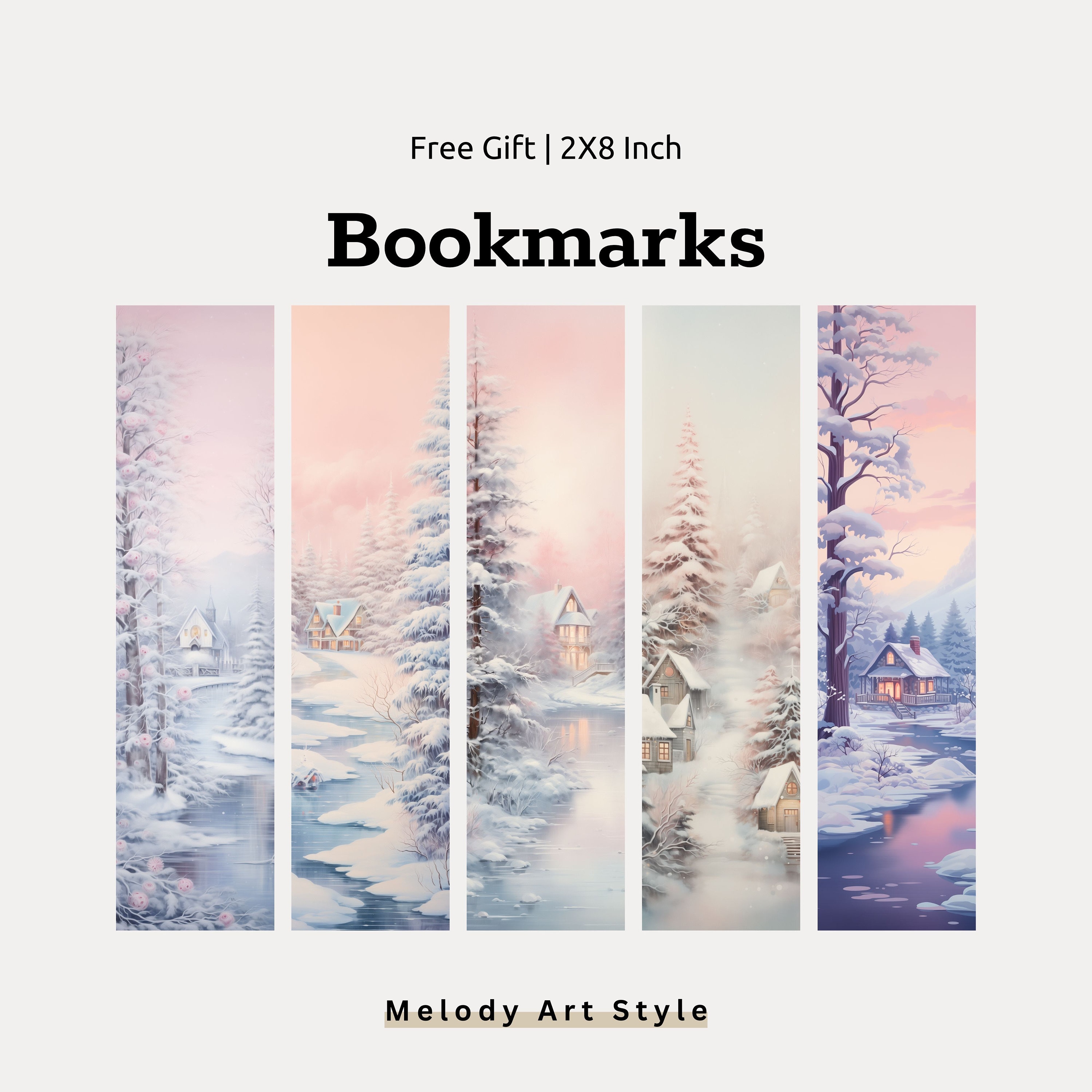 Pink Pastel Winter Wonderland Printable Art Winter Digital Papers ...