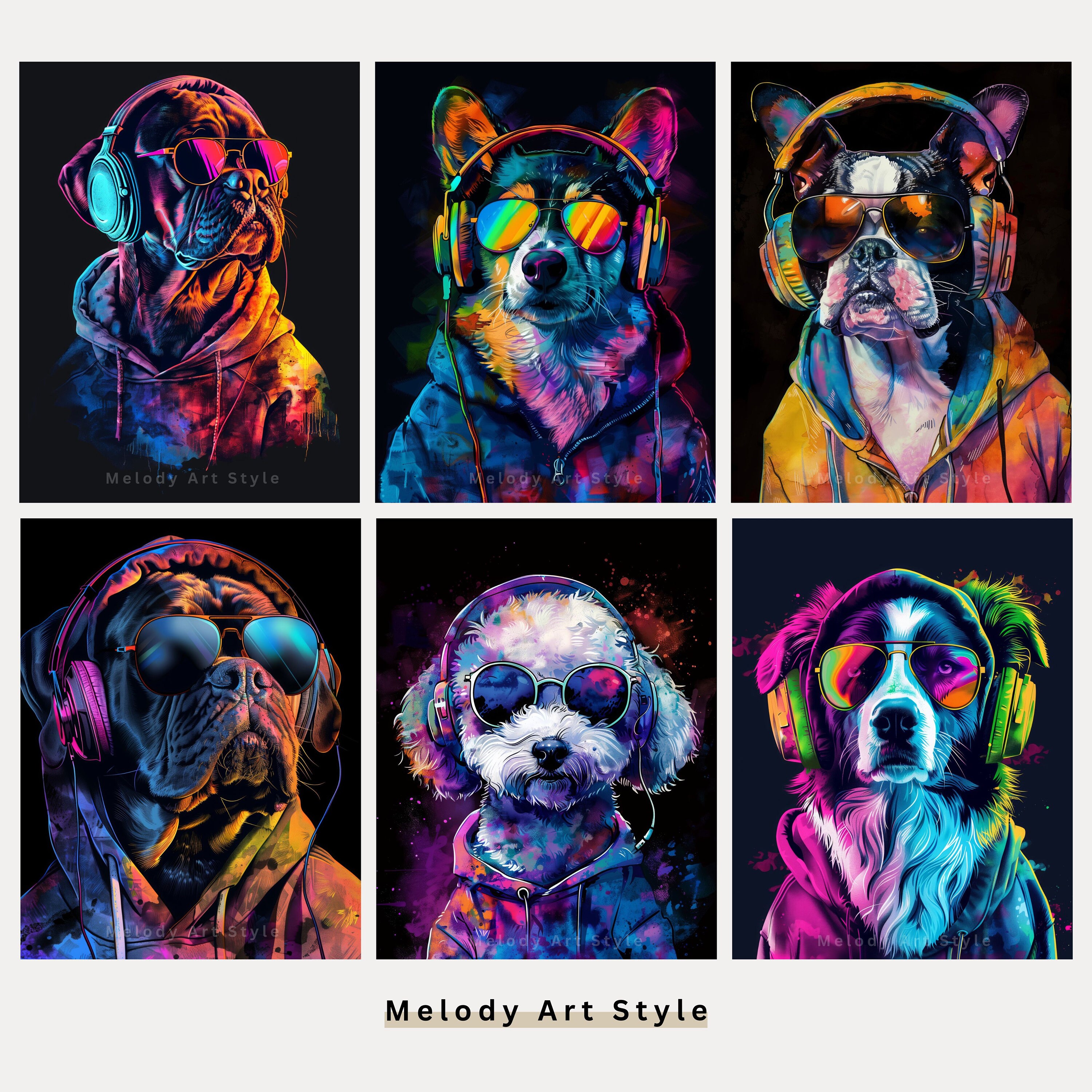 Graffiti Dog Printable Art, Junk Journal Pages, Dog Breeds Paper ...