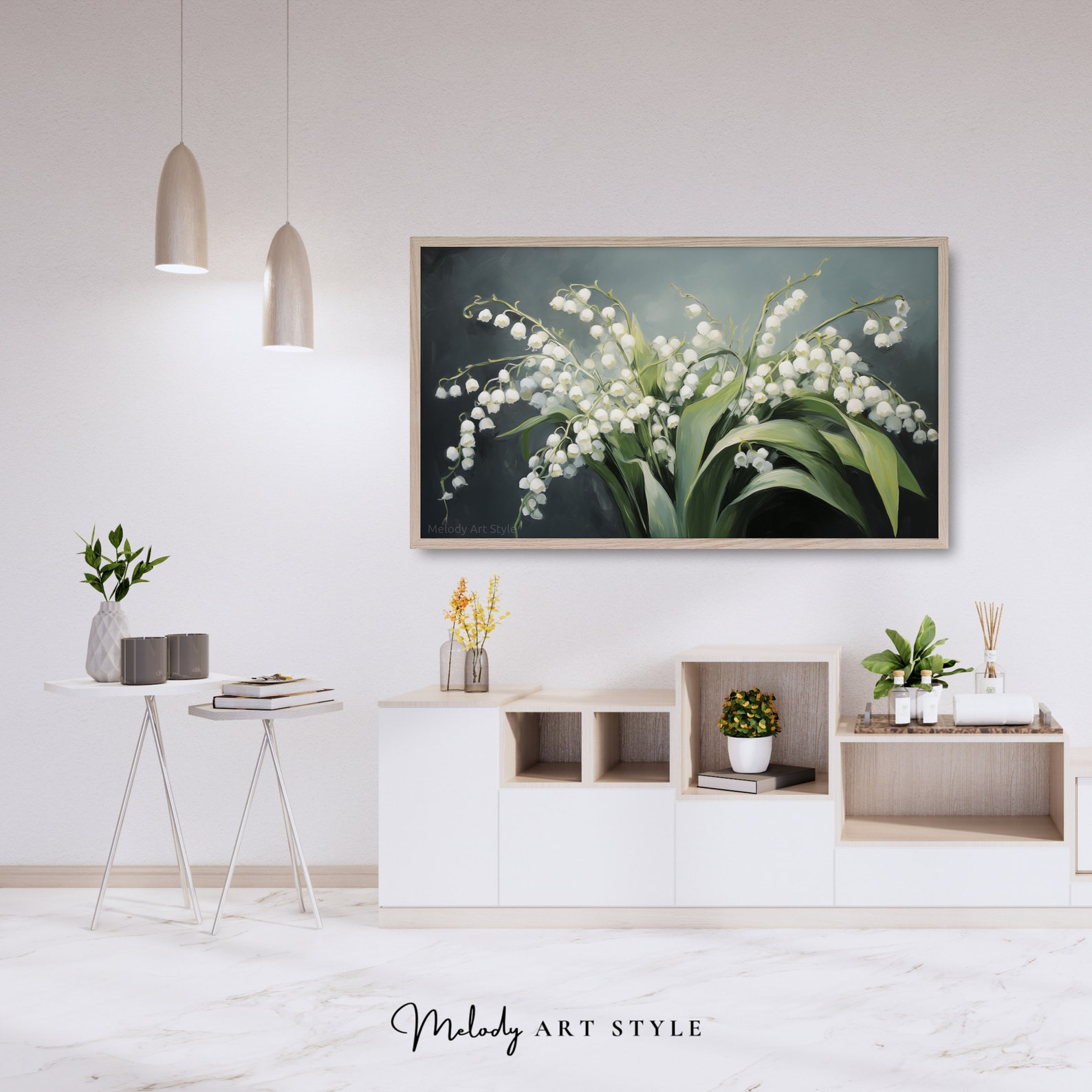 Lily of the Valley Frame TV Art 4K 8K Vintage Floral Spring Screensaver ...