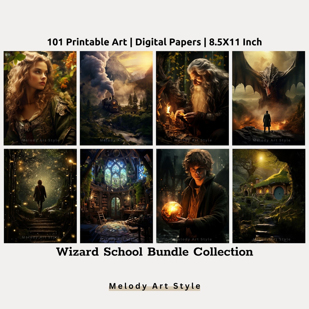 101 Images Wizard School Printable Art Bundle Magic Wizard Academy ...