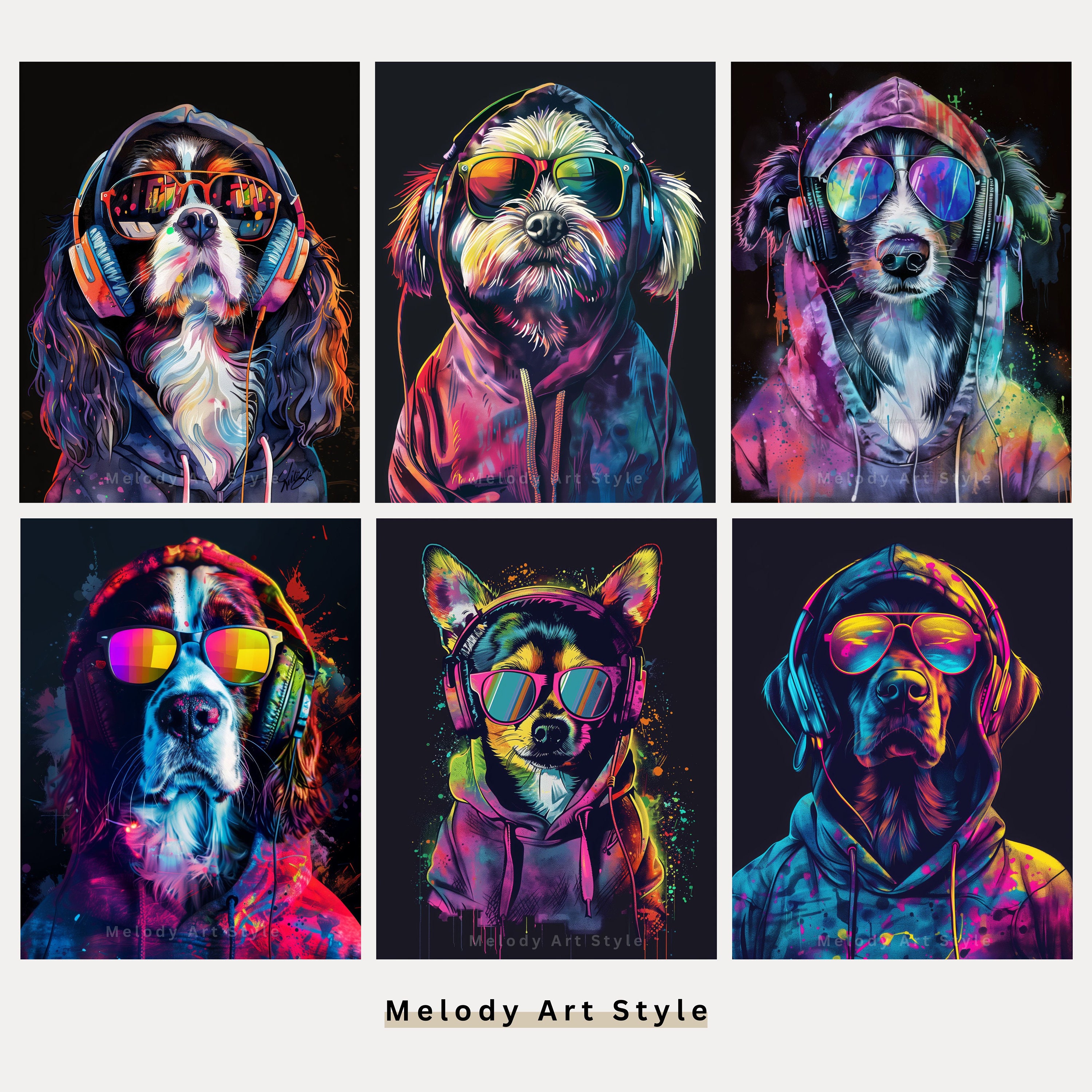 Graffiti Dog Printable Art, Junk Journal Pages, Dog Breeds Paper ...