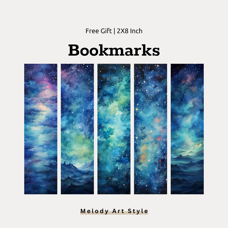 Watercolor Night Sky Printable Art Starry Night Junk Journal Landscpe ...