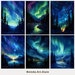 Northern Lights Scene Printable Art, Night Sky Digital Paper Pack ...