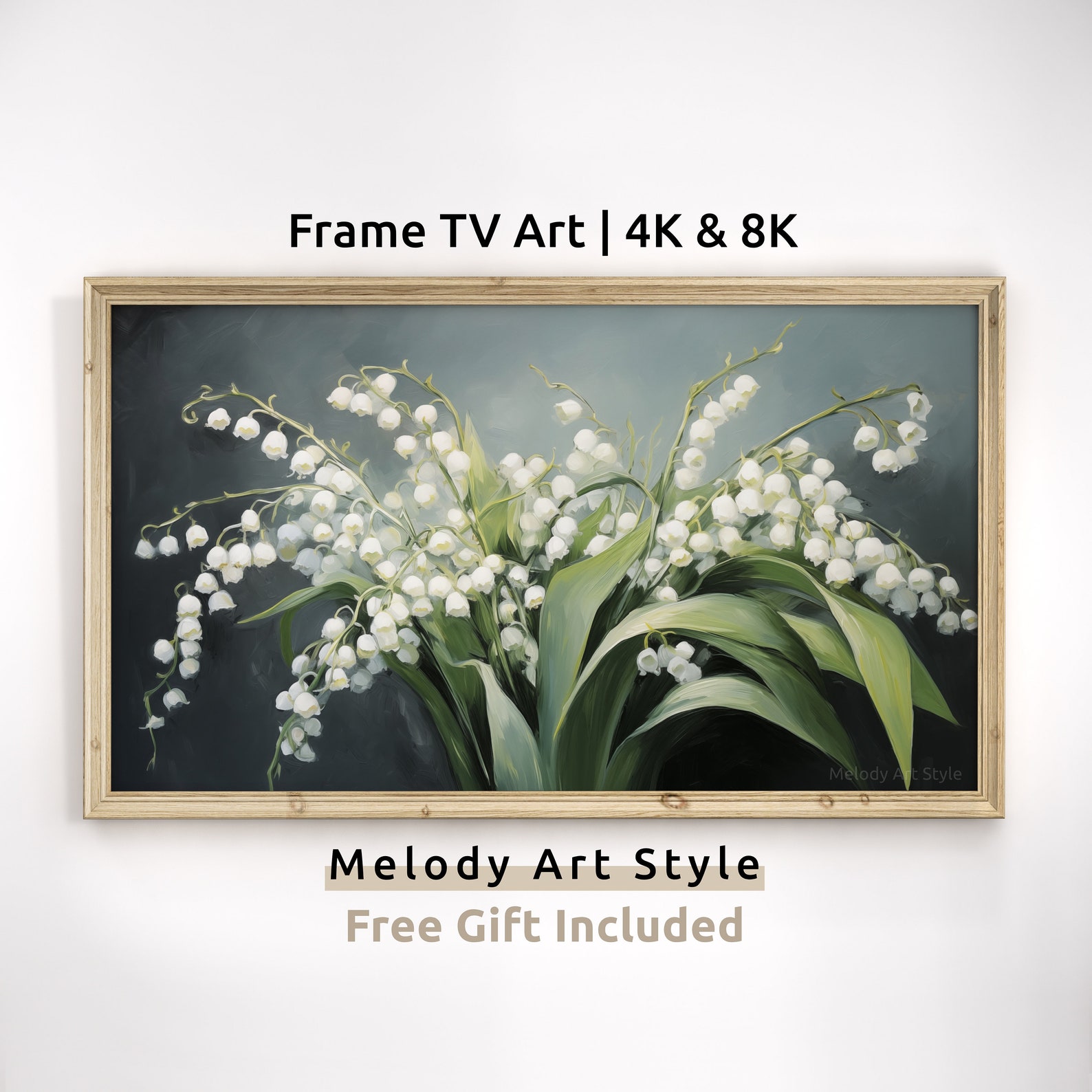 Lily of the Valley Frame TV Art 4K 8K Vintage Floral Spring Screensaver ...
