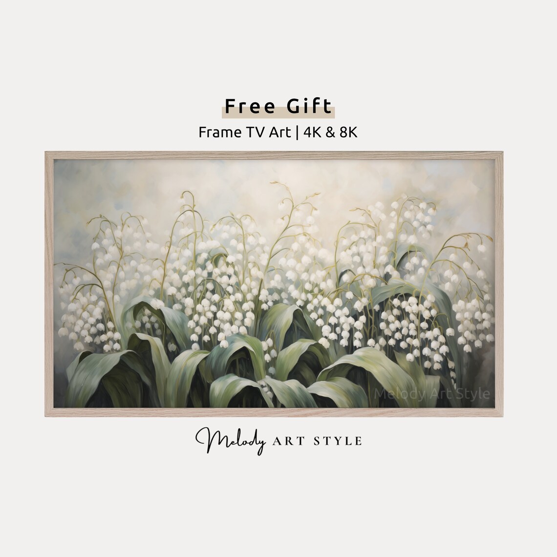 Lily of the Valley Frame TV Art 4K 8K Vintage Floral Spring Screensaver ...