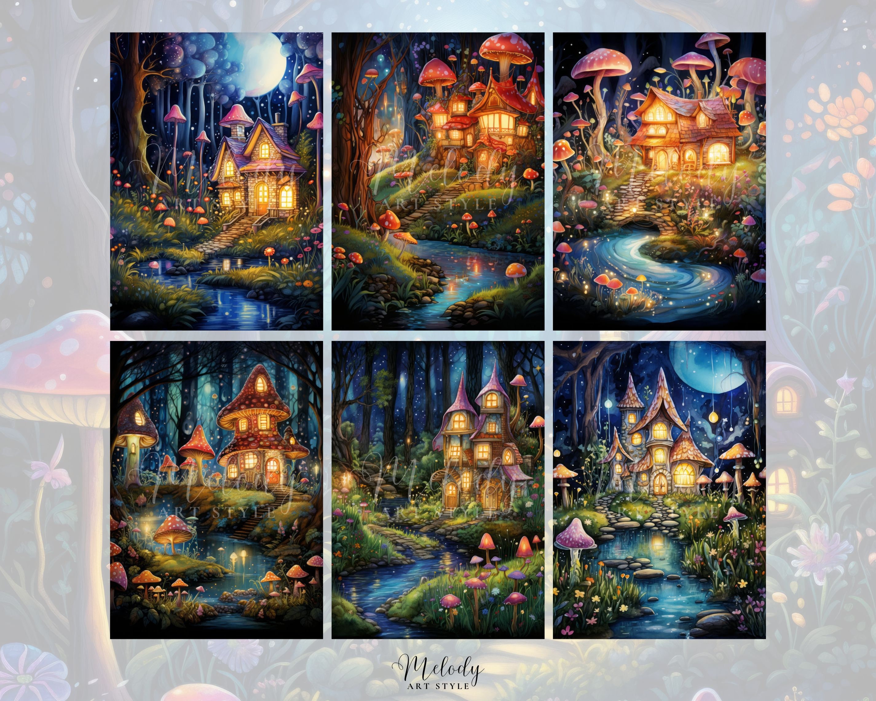 Fairy House Digital Paper Fairy Garden House Paper Set - Etsy