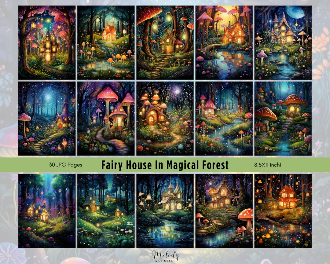 Fairy House Digital Paper Fairy Garden House Paper Set - Etsy