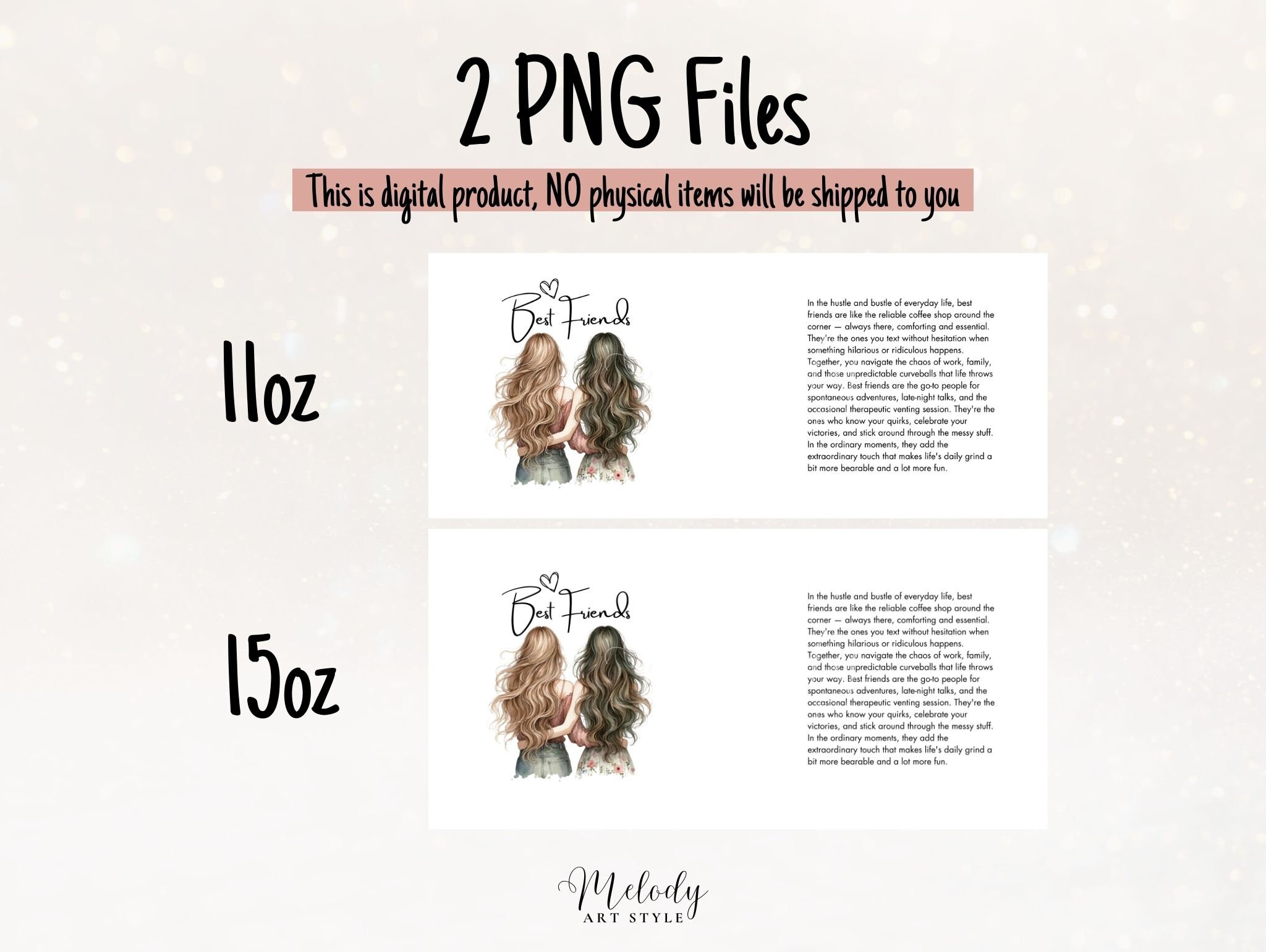 Best Friends Mug Sublimation Design, 11oz and 15oz Mug PNG Wrap, Best ...