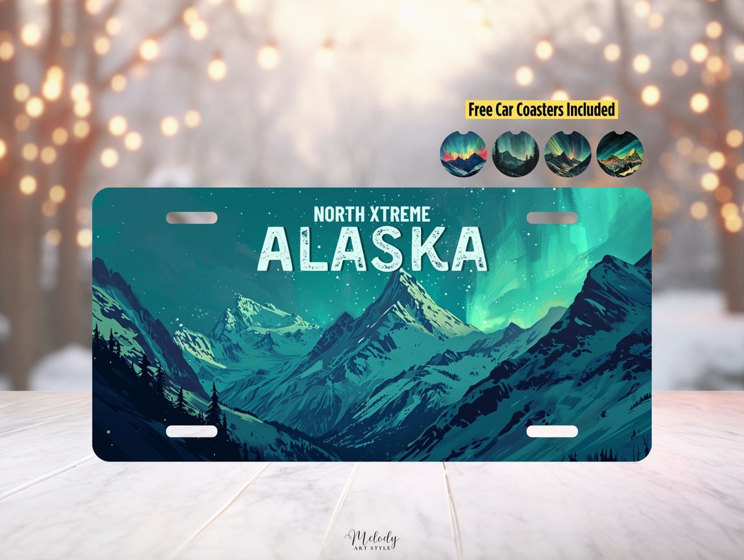 Alaska License Plate PNG Sublimation Design 12 by 6 Inch, USA Patriotic ...