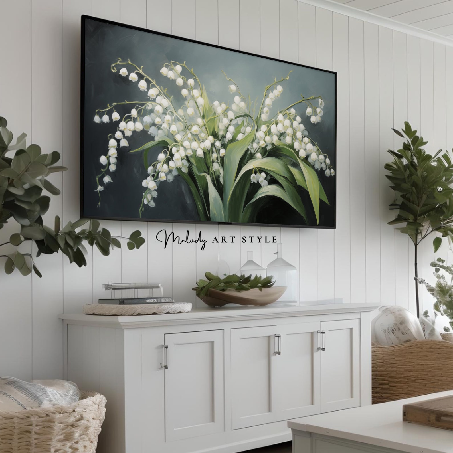 Lily of the Valley Frame TV Art 4K 8K Vintage Floral Spring Screensaver ...