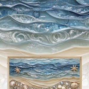 Summer 3D Beach Frame TV Art 4K 8K Coastal Seashell and Starfish ...