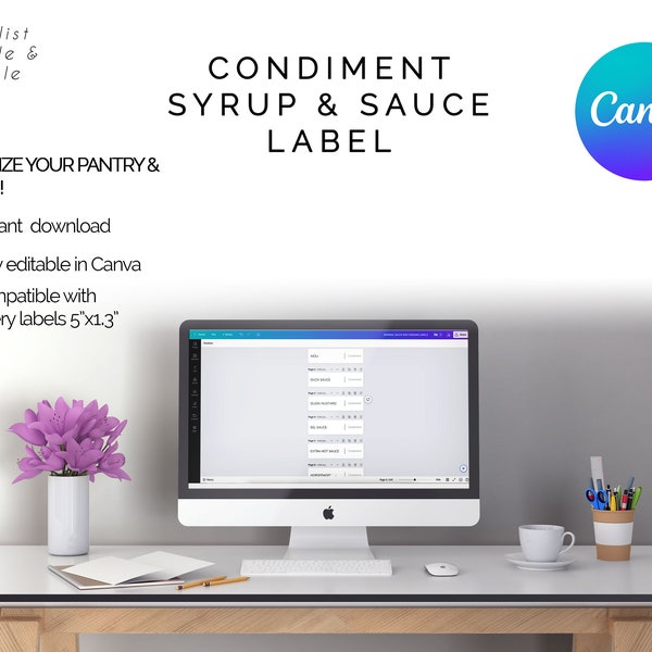 Condiment Label Template - Etsy