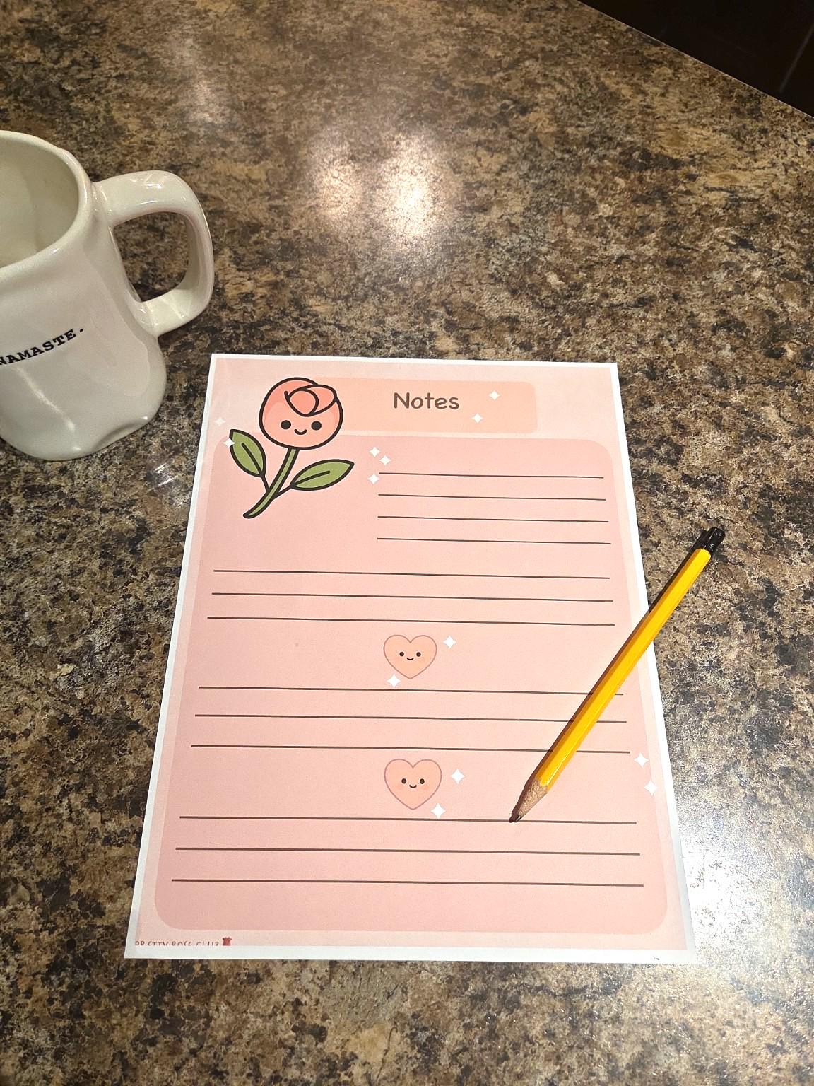 Kawaii Notes Page Printable, Pastel Lined Paper, Magical Stationery ...