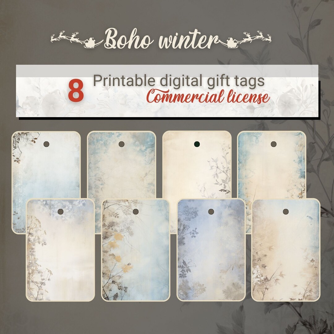 Digital Christmas Gift Tags Boho Christmas Gift Tags - Etsy