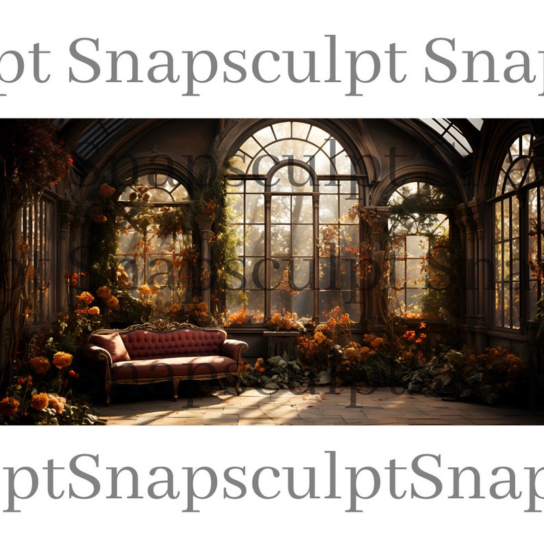 Autumn Theme Digital Backdrop Rustic Palace With Couch, Backdrops for ...