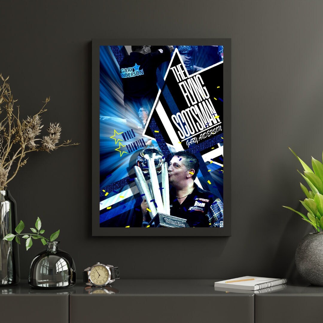 Gary Anderson Darts Poster, Sports Poster, Dart Poster Prints, Gary ...